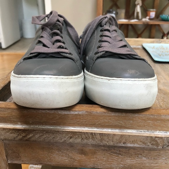 J Slides | Shoes | J Slide Gray Leather Platform Sneaker | Poshmark